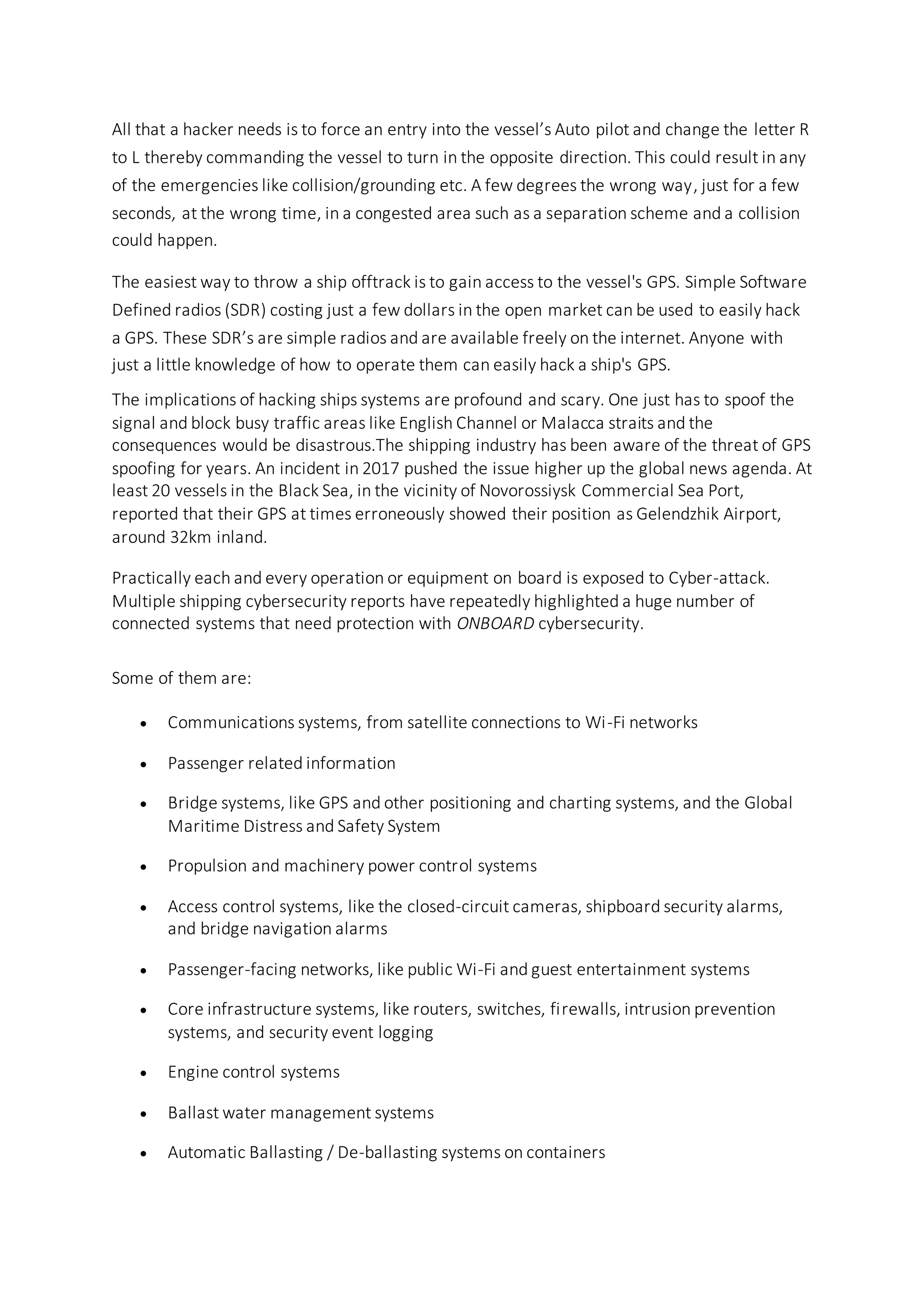 Maritime cyber security threats & consequence part 2 | PDF Maritime cyber security threats & consequence part 2 | PDF