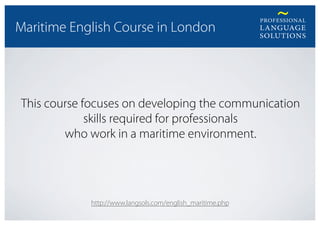 Maritime English Course - Professional Language Solutions | PDF