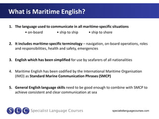 Maritime English courses worldwide | PPTX