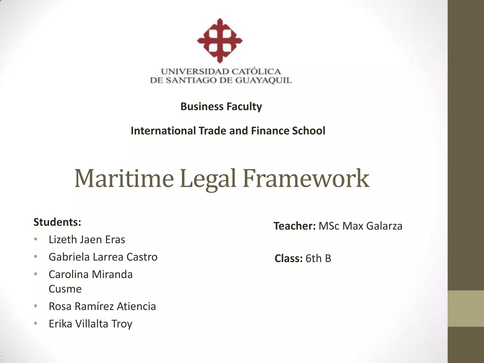 Maritime legal framework | PPTX