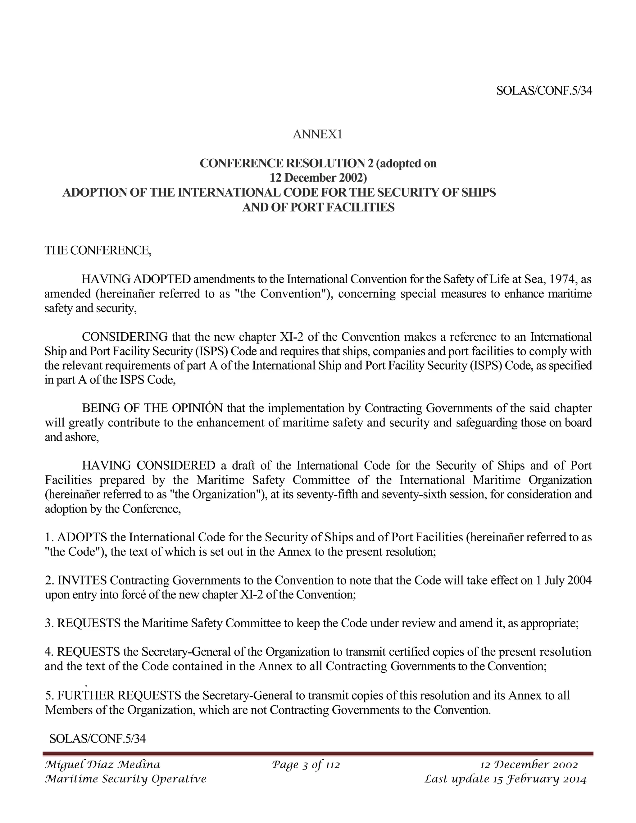 Maritime security operative isps | DOCX