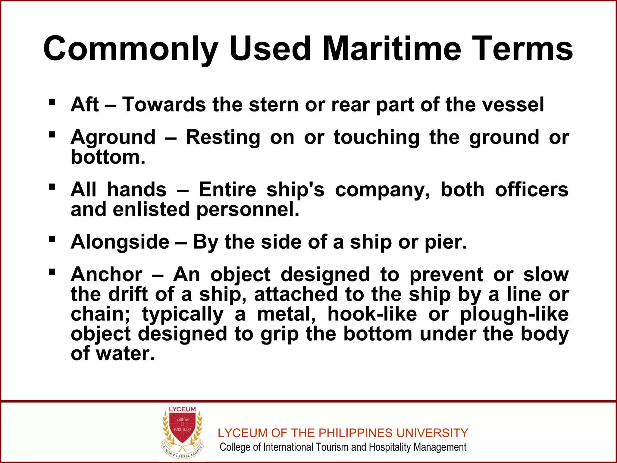 Maritime terms | PPT