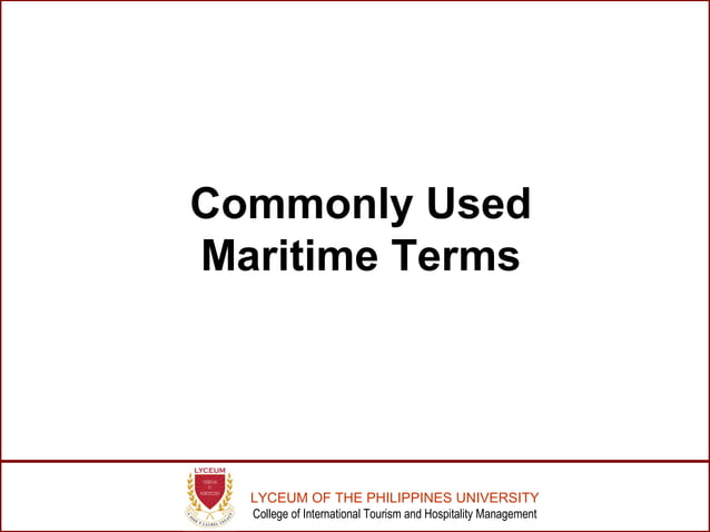 Maritime terms | PPT | Cruises | Travel Type