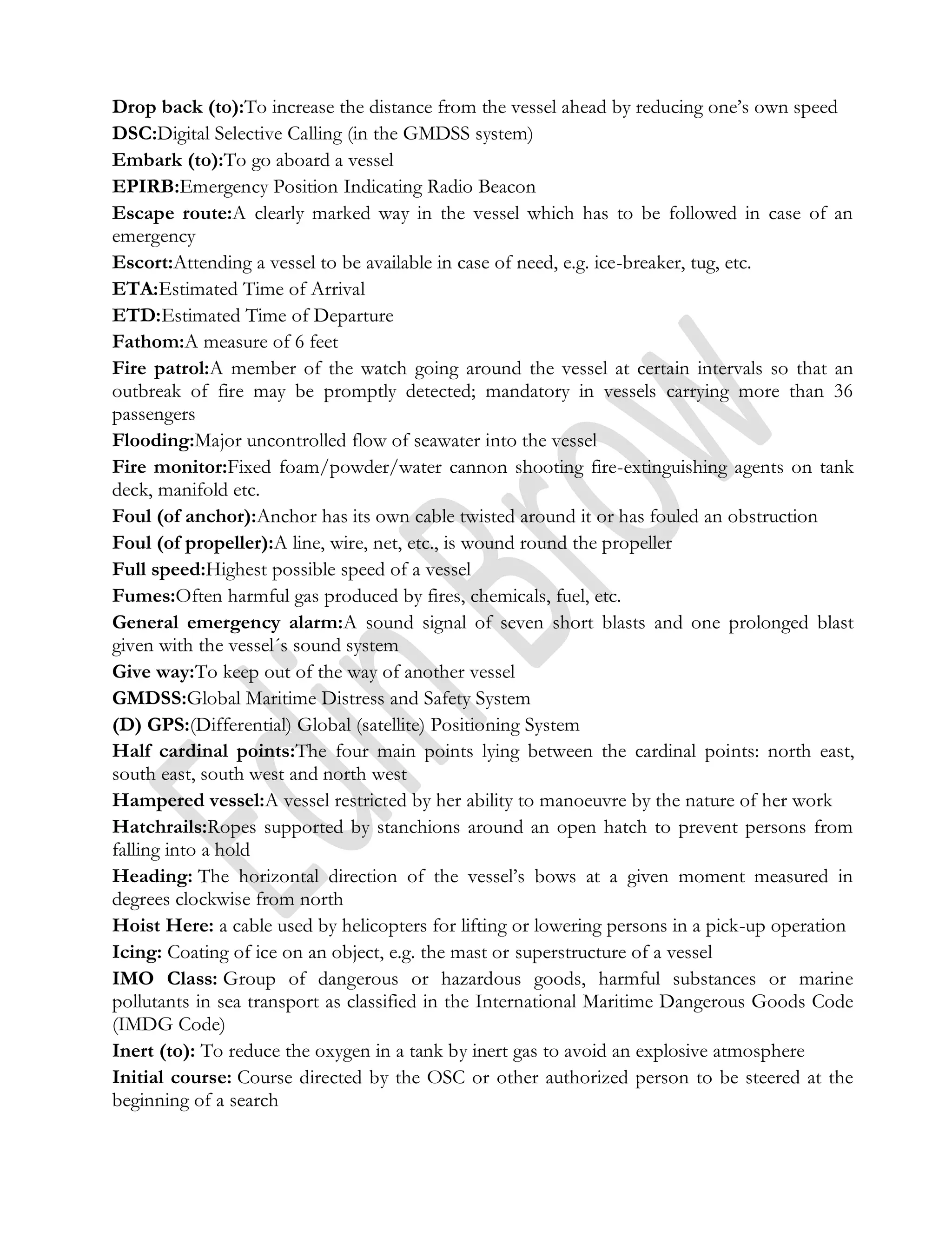 Maritime vocabulary | PDF