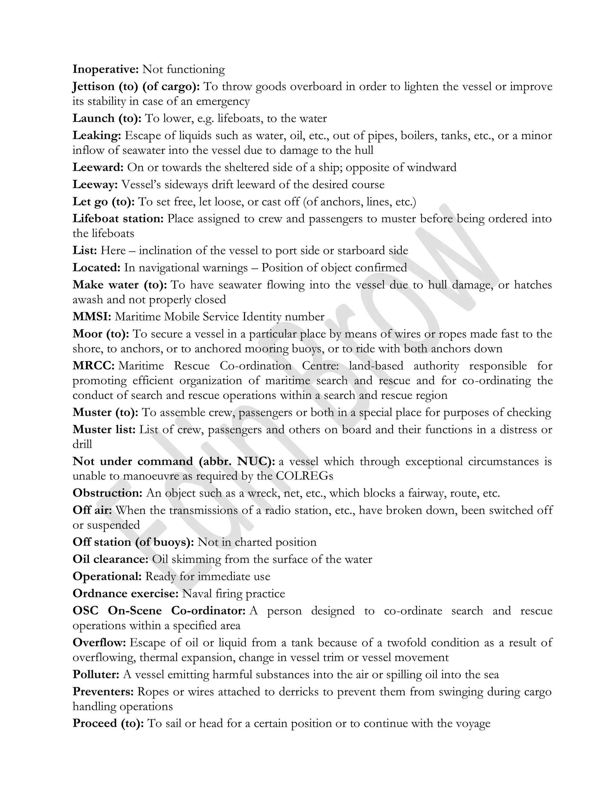 Maritime vocabulary | PDF