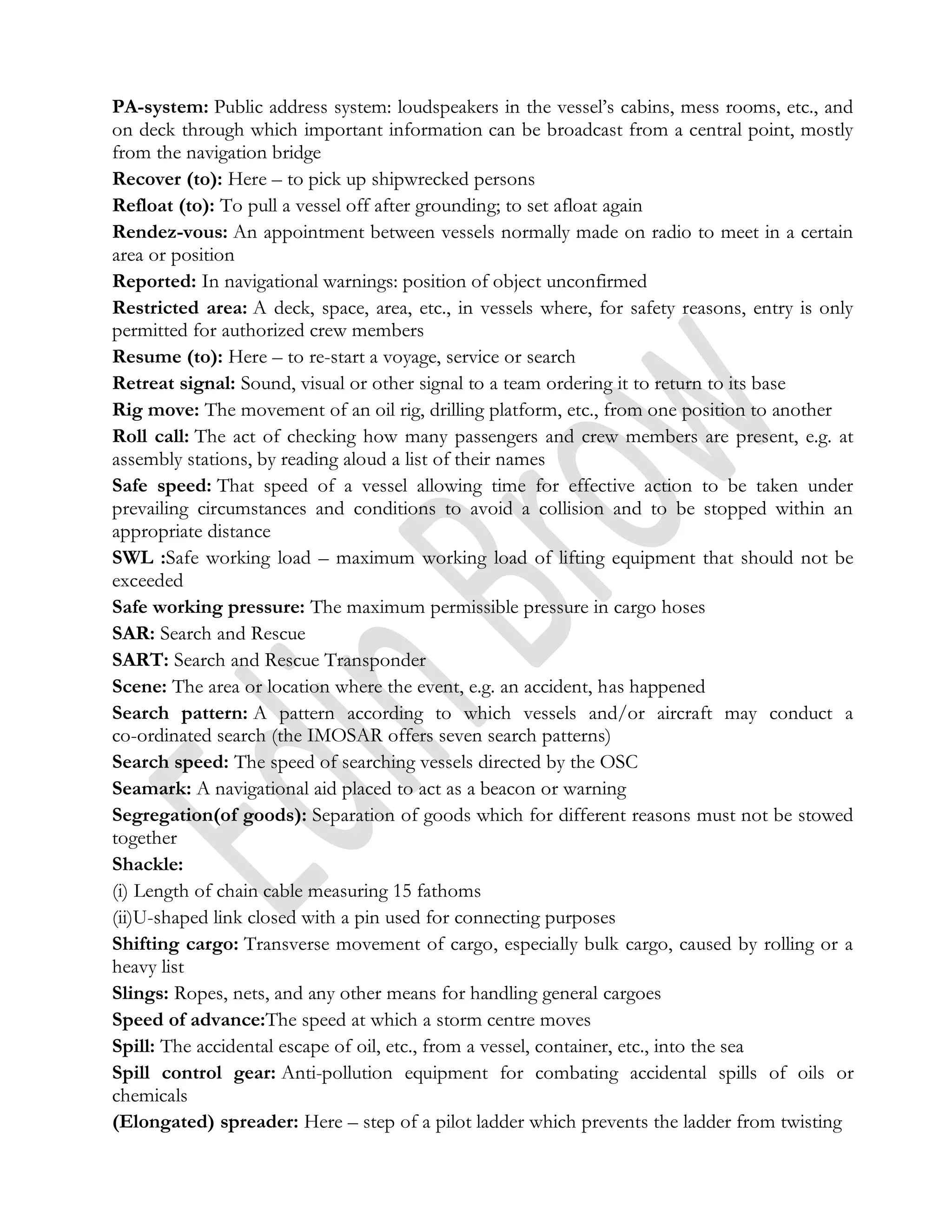 Maritime vocabulary | PDF