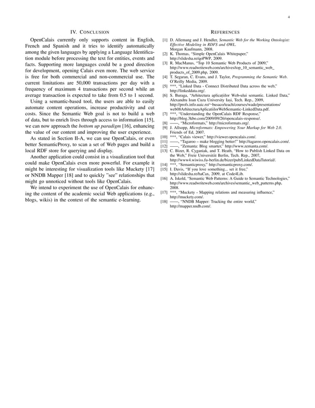 Semantically enriching content using OpenCalais | PDF