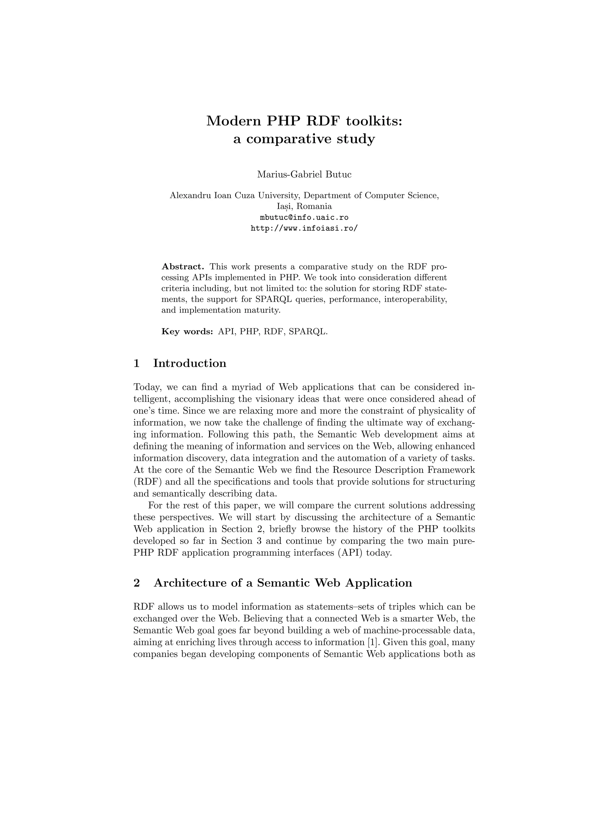 Modern PHP RDF toolkits: a comparative study | PDF