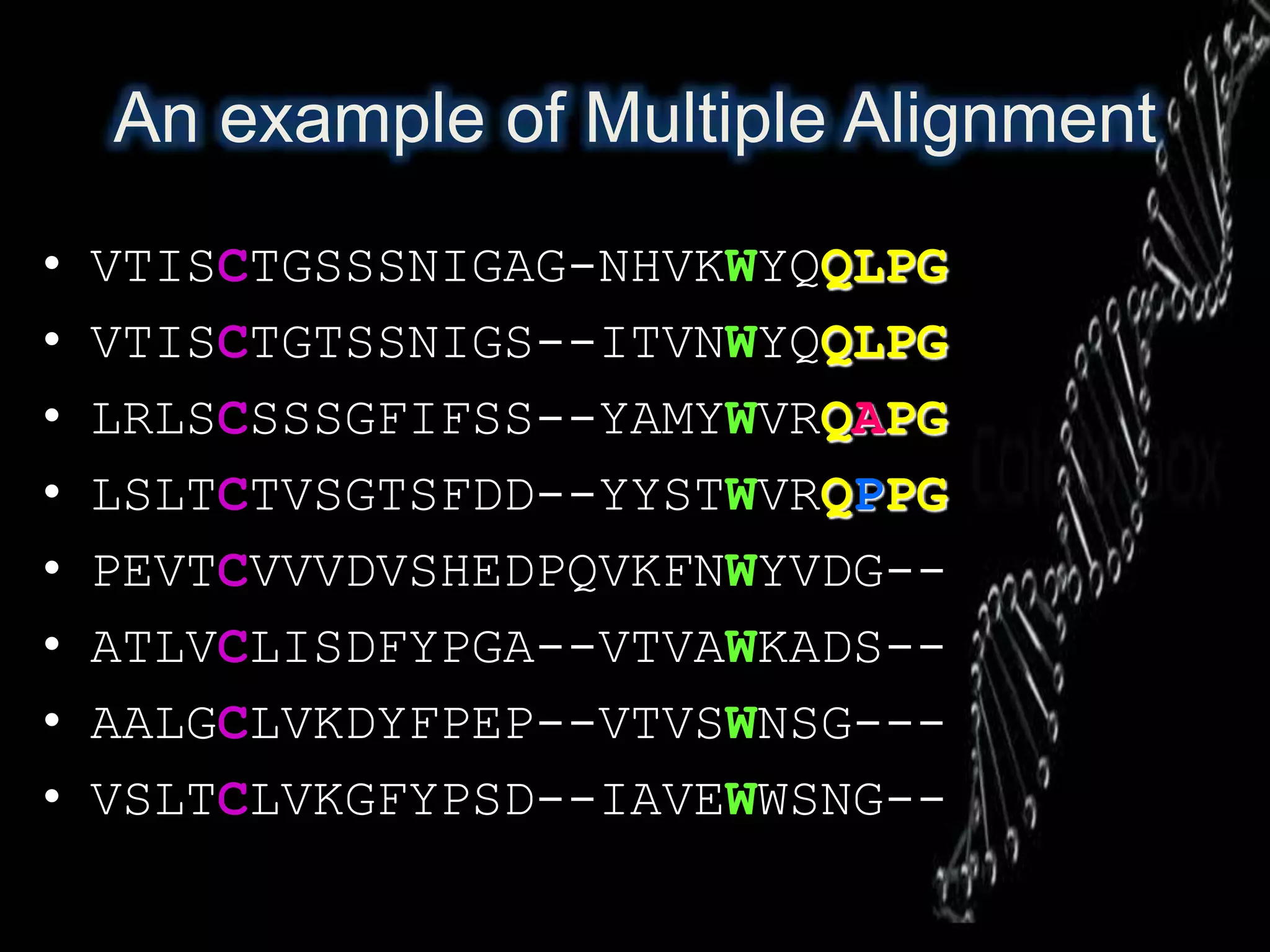 MULTIPLE SEQUENCE ALIGNMENT | PPTX | Databases | Computer Software and ...