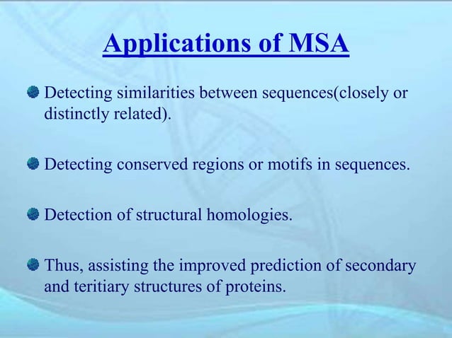 MULTIPLE SEQUENCE ALIGNMENT | PPTX | Databases | Computer Software and Applications