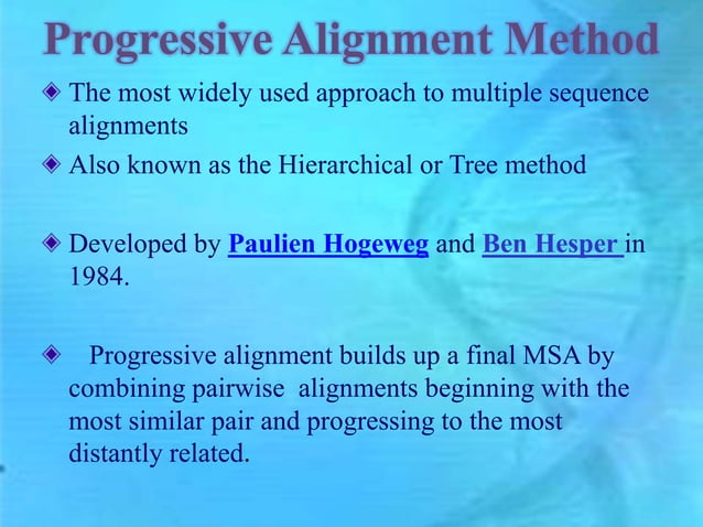MULTIPLE SEQUENCE ALIGNMENT | PPTX | Databases | Computer Software and Applications