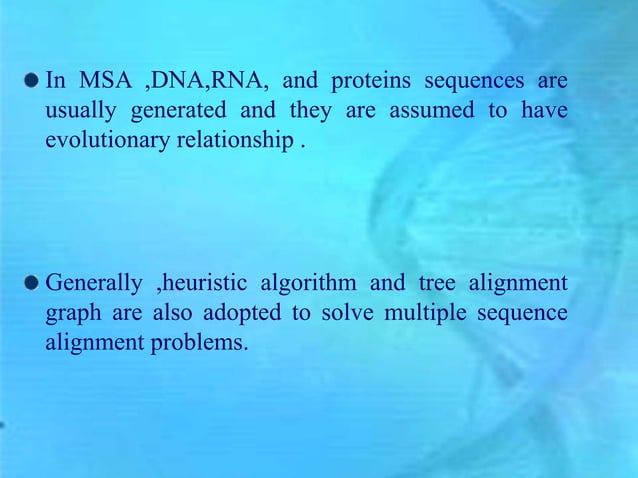 MULTIPLE SEQUENCE ALIGNMENT | PPTX | Databases | Computer Software and Applications