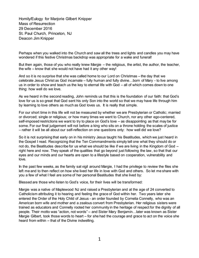 Eulogy: Marjorie Gilbert Knipper | DOCX