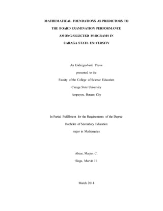 Importance of Mathematical Foundations | PDF