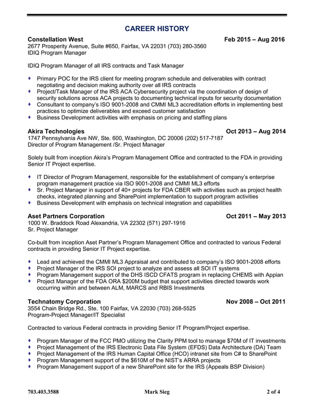 Sr. IT Program Manager | PDF | Free Download