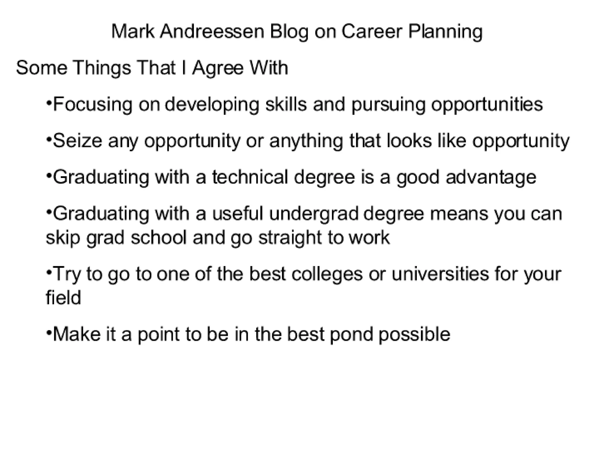 Mark Andreessen Career Planning Blog entry | PDF
