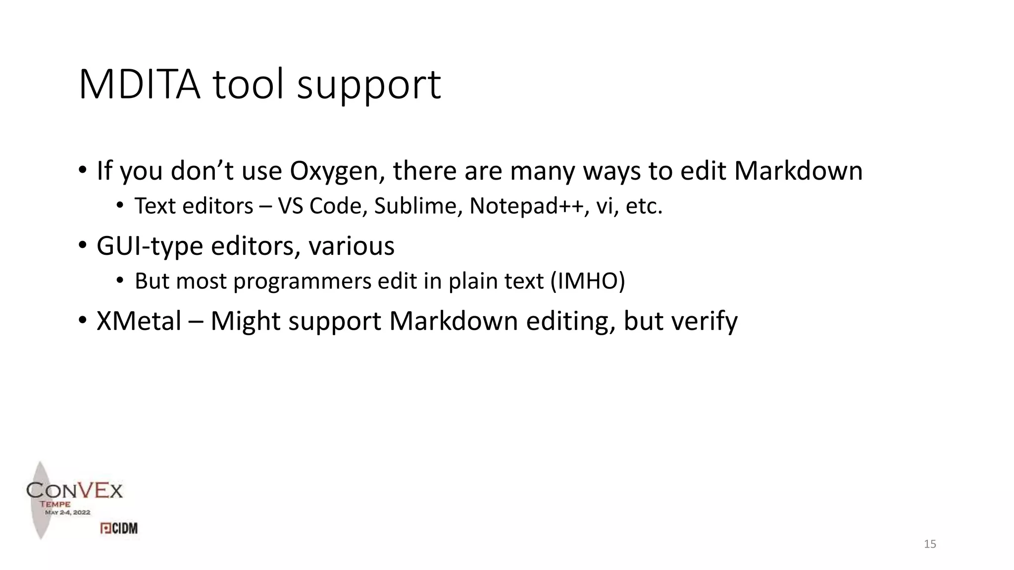 Integrating Markdown into a DITA Workflow | PPT Integrating Markdown into a DITA Workflow | PPT