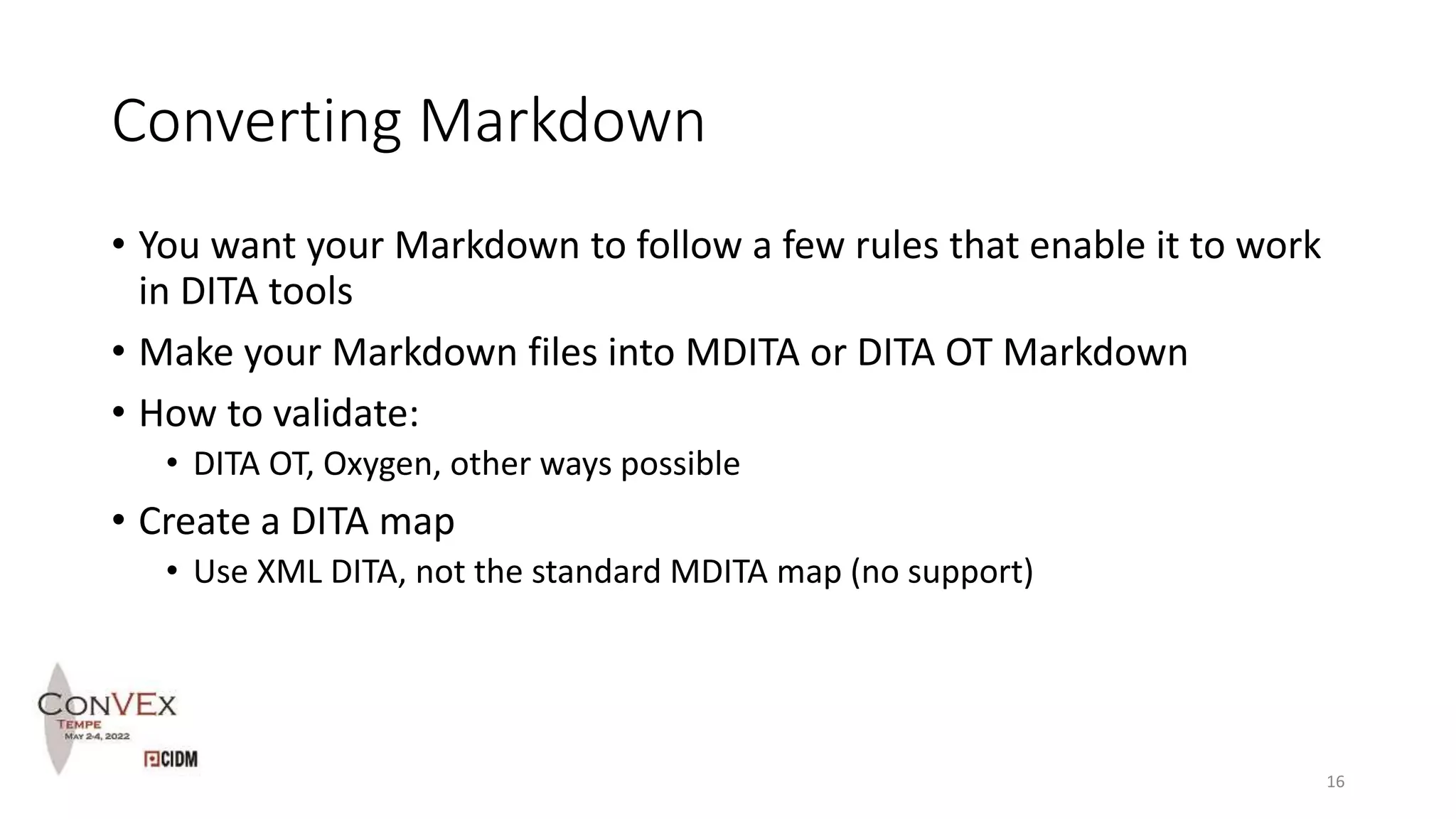 Integrating Markdown into a DITA Workflow | PPT Integrating Markdown into a DITA Workflow | PPT