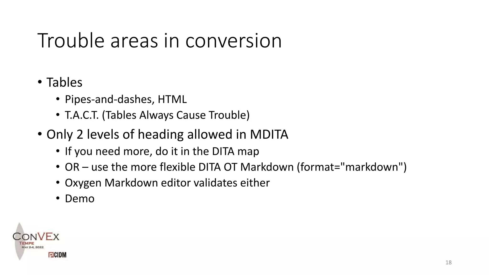 Integrating Markdown into a DITA Workflow | PPT