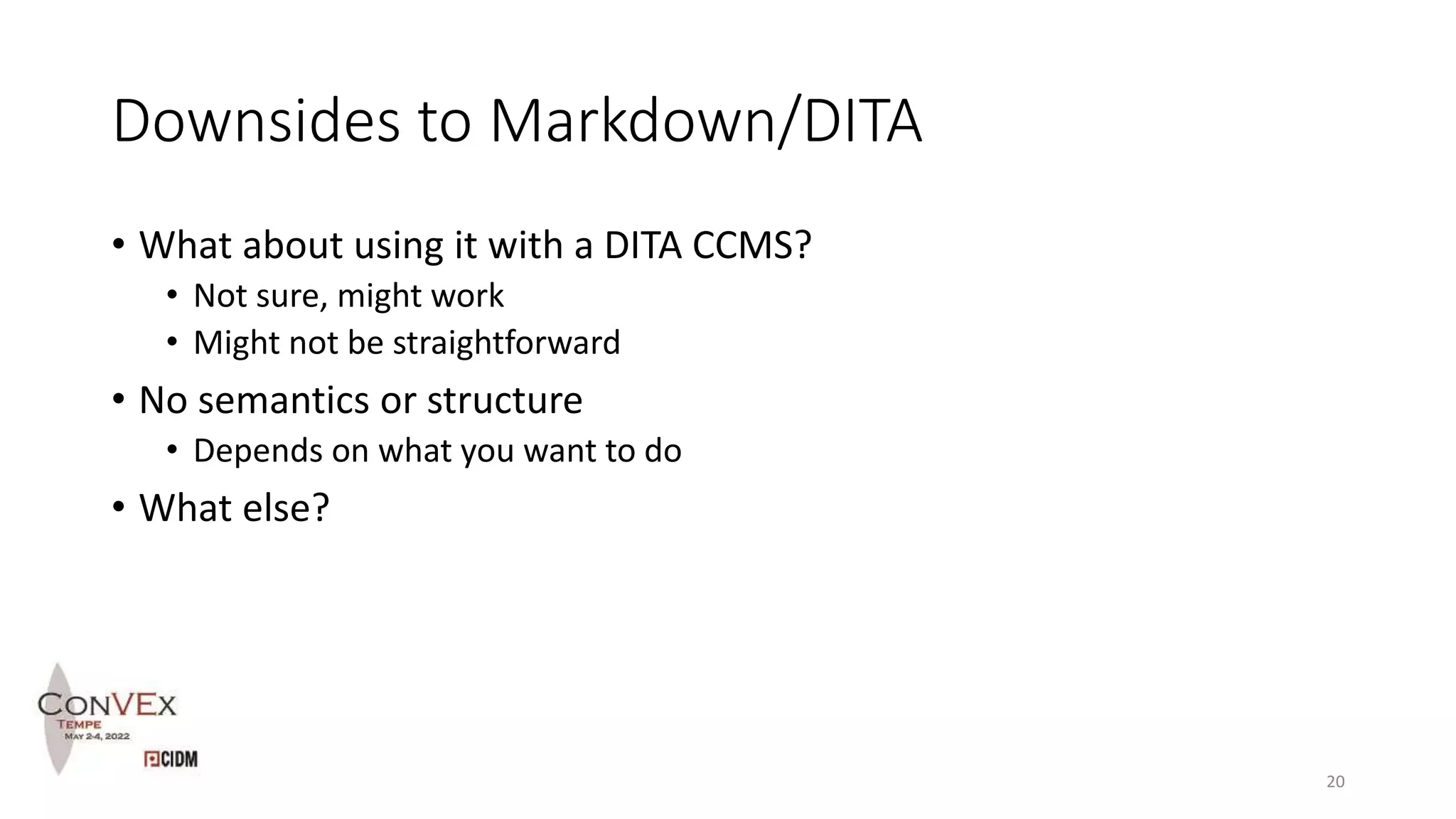 Integrating Markdown into a DITA Workflow | PPT Integrating Markdown into a DITA Workflow | PPT