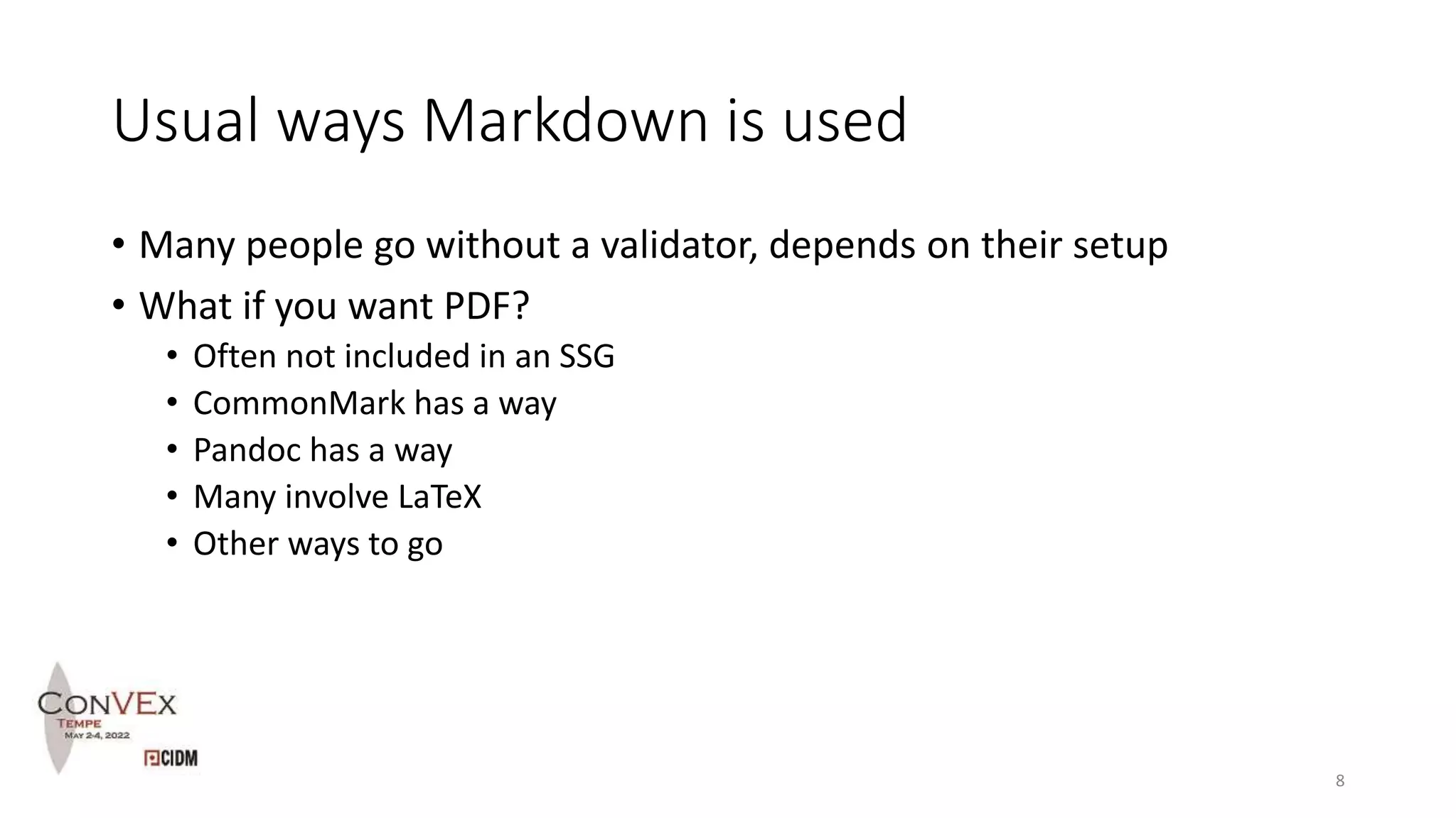 Integrating Markdown into a DITA Workflow | PPT