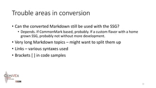 Integrating Markdown into a DITA Workflow | PPTX