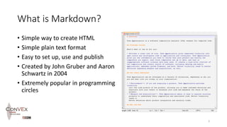 Integrating Markdown into a DITA Workflow | PPTX