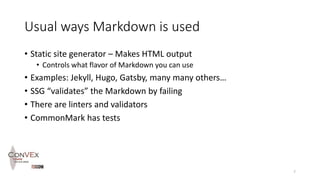 Integrating Markdown into a DITA Workflow | PPTX