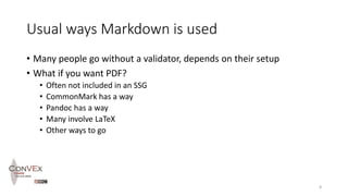 Integrating Markdown into a DITA Workflow | PPTX