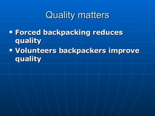 Mark Hamilton - In Praise of Backpackers | PPT
