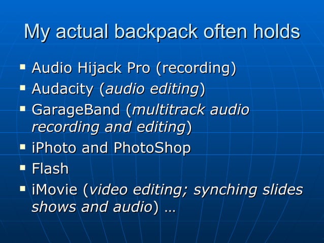 Mark Hamilton - In Praise of Backpackers | PPT