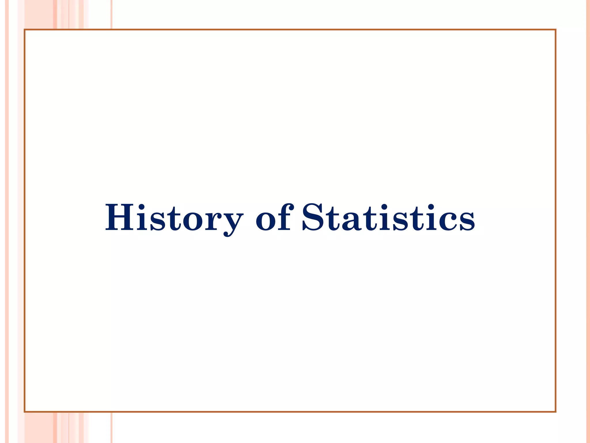History of Statistics | PPT
