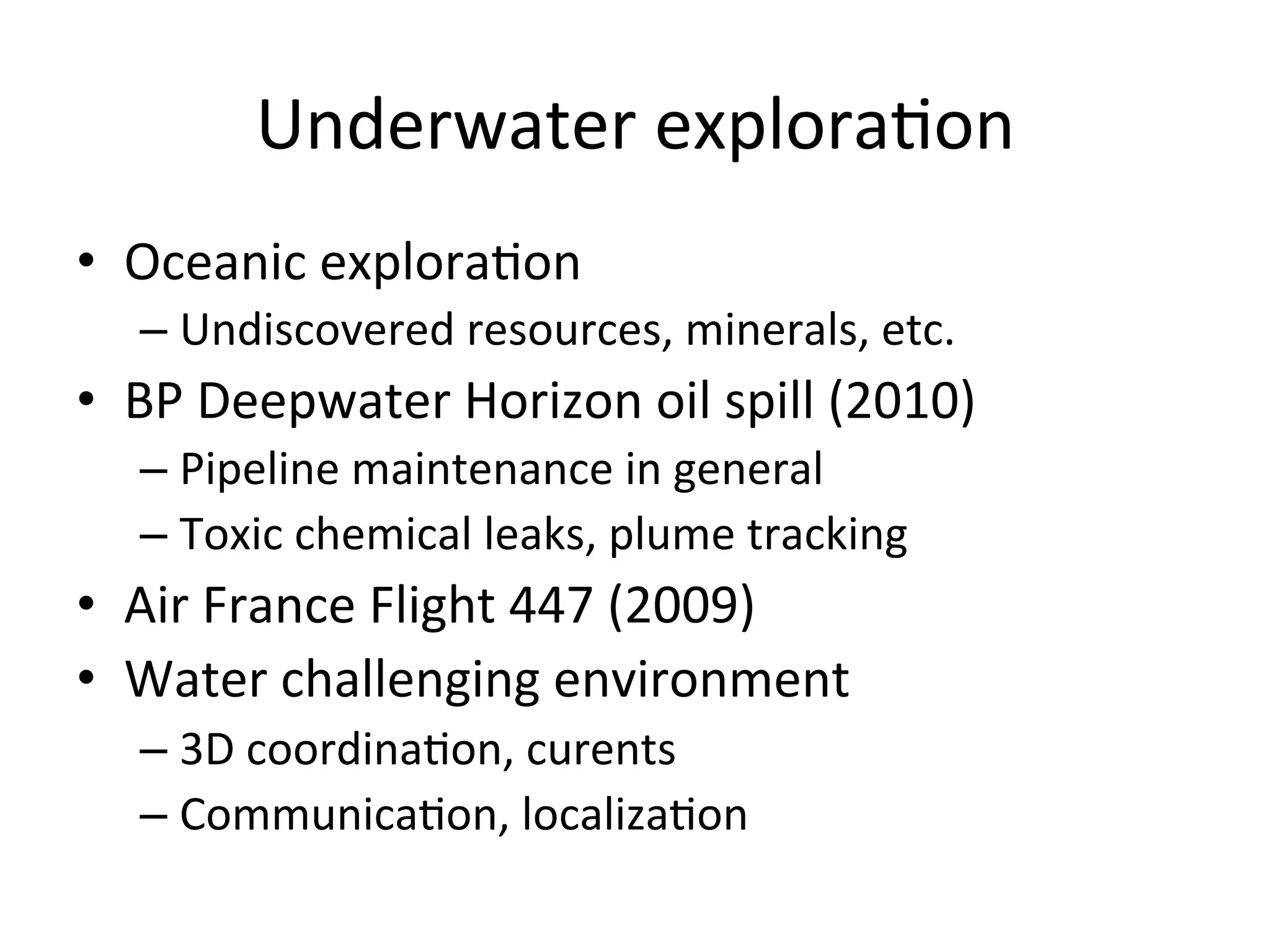 Underwater search and rescue in swarm robotics - Mark Read | PPT
