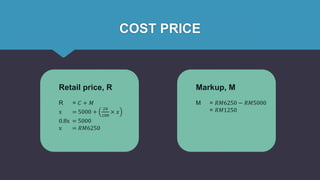 Mark up & Mark up percent | PPTX