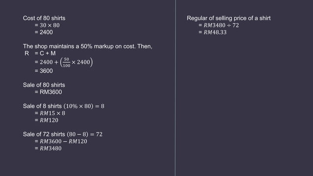 Mark up & Mark up percent | PPTX