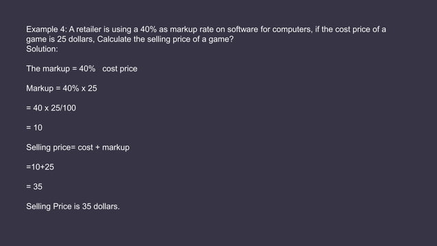 Mark up & Mark up percent | PPTX