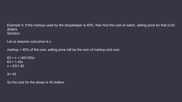 Mark up & Mark up percent | PPTX