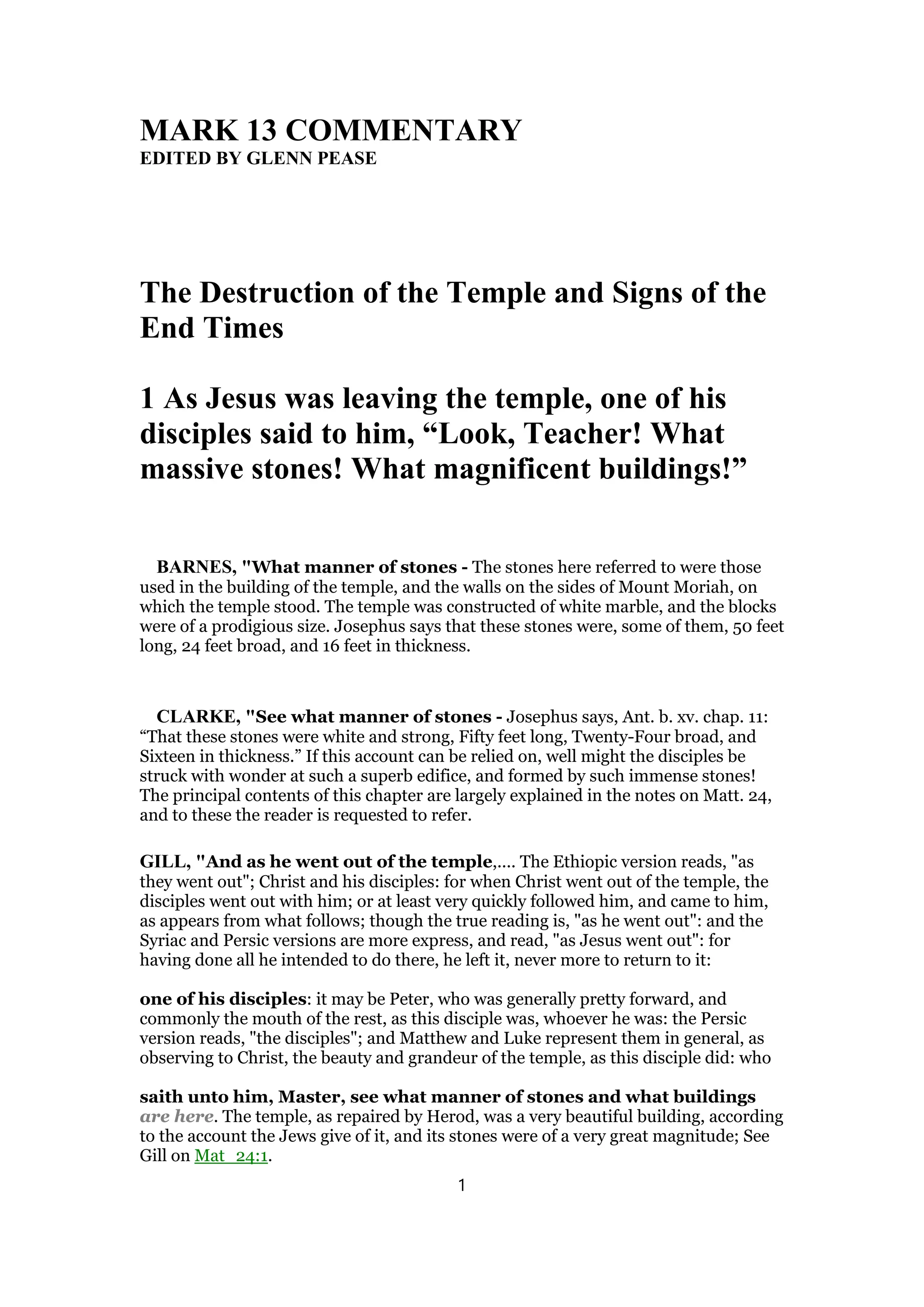 Mark 13 commentary | PDF