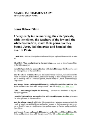 Mark 15 commentary | PDF