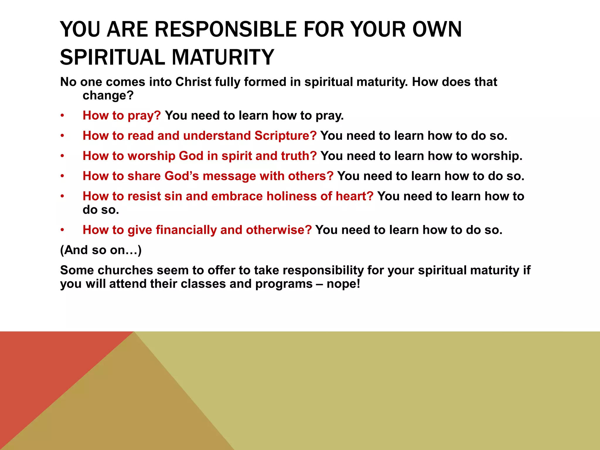 Mark 4 - Owning Spiritual Maturity | PPT