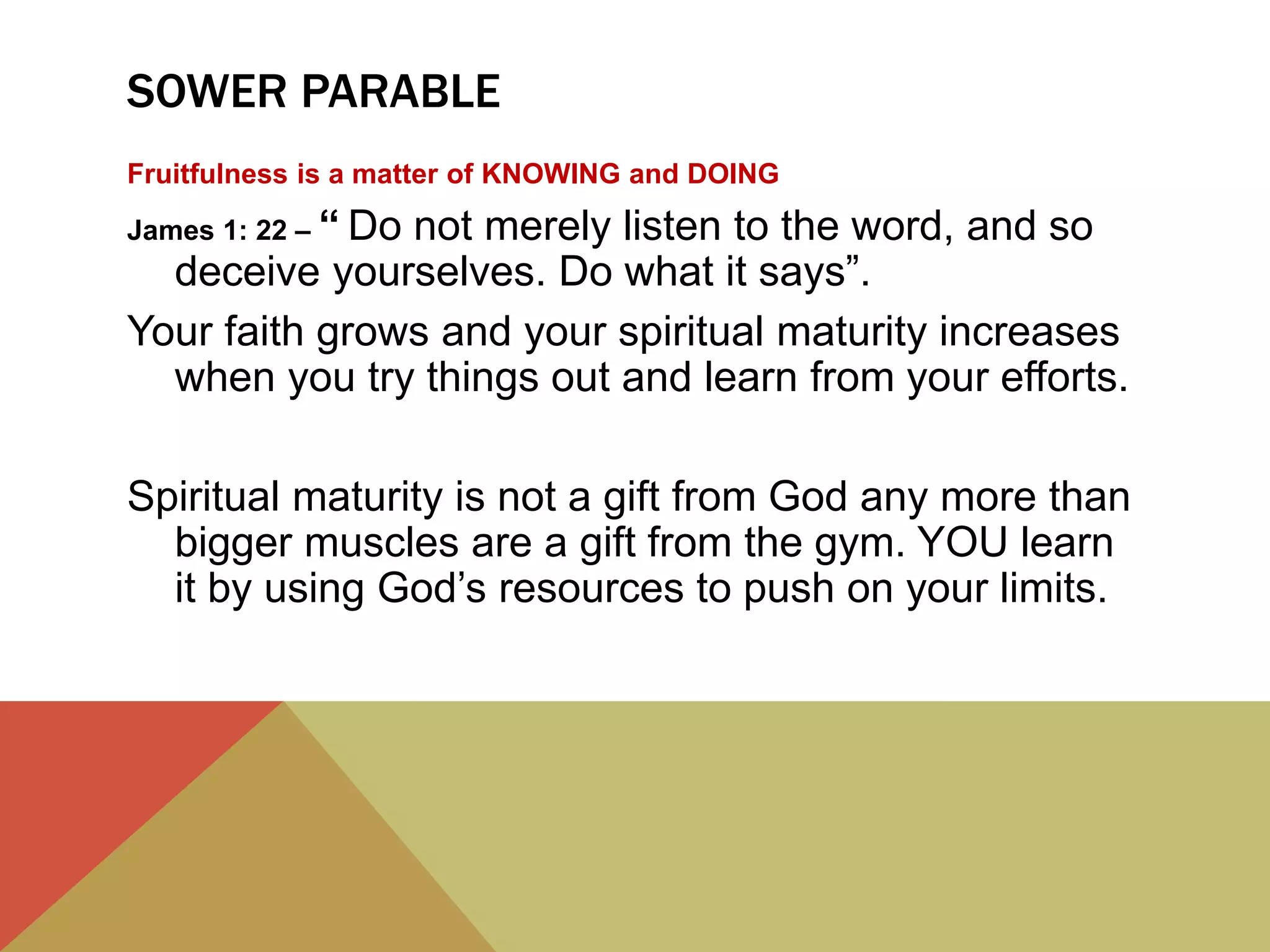 Mark 4 - Owning Spiritual Maturity | PPT