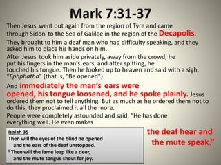 Mark 7 v 24 8 v 10 | PPTX