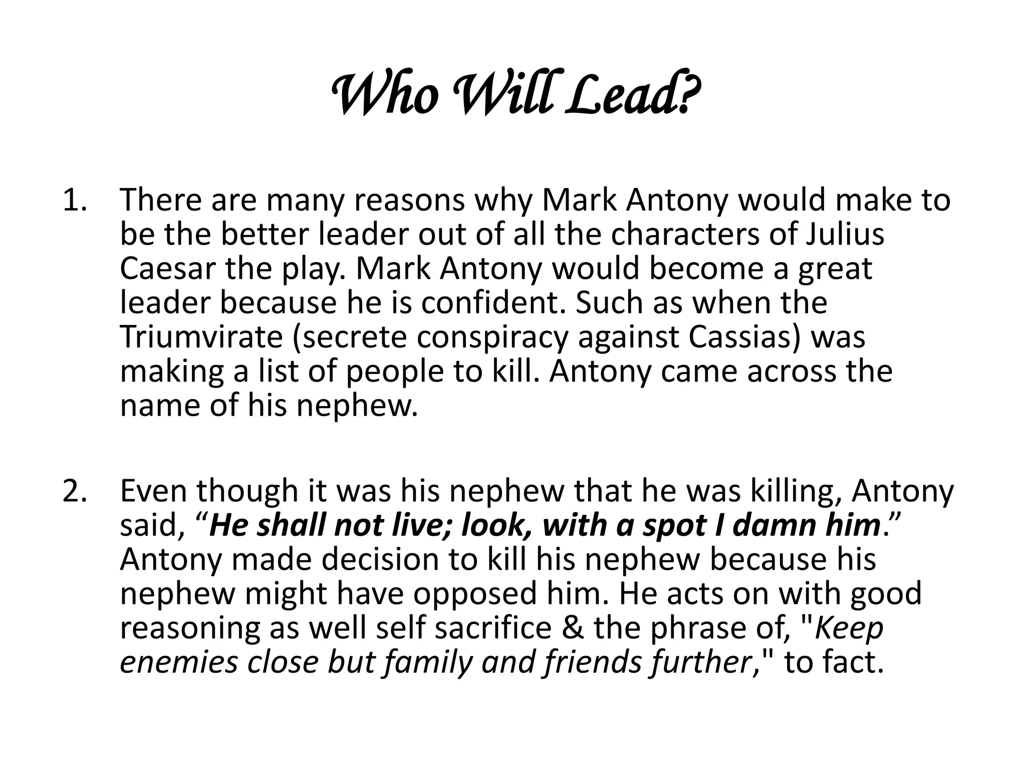 Mark antony of julius caesar playwright by william by josephina f, | PPT