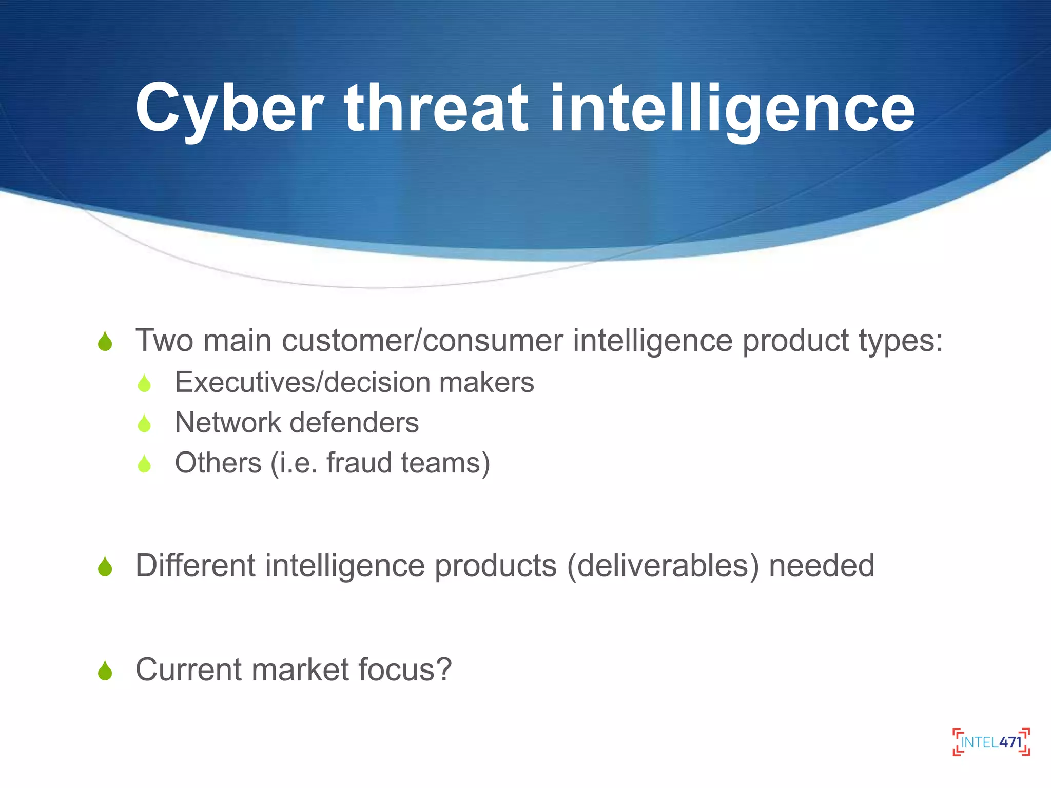 Cyber threat intelligence: maturity and metrics | PPT