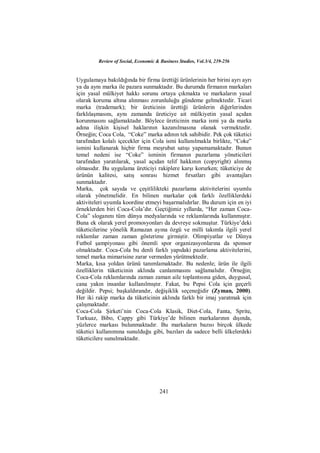 Marka Stratejilerinin Oluşturulması; Coca-Cola Örneği | PDF