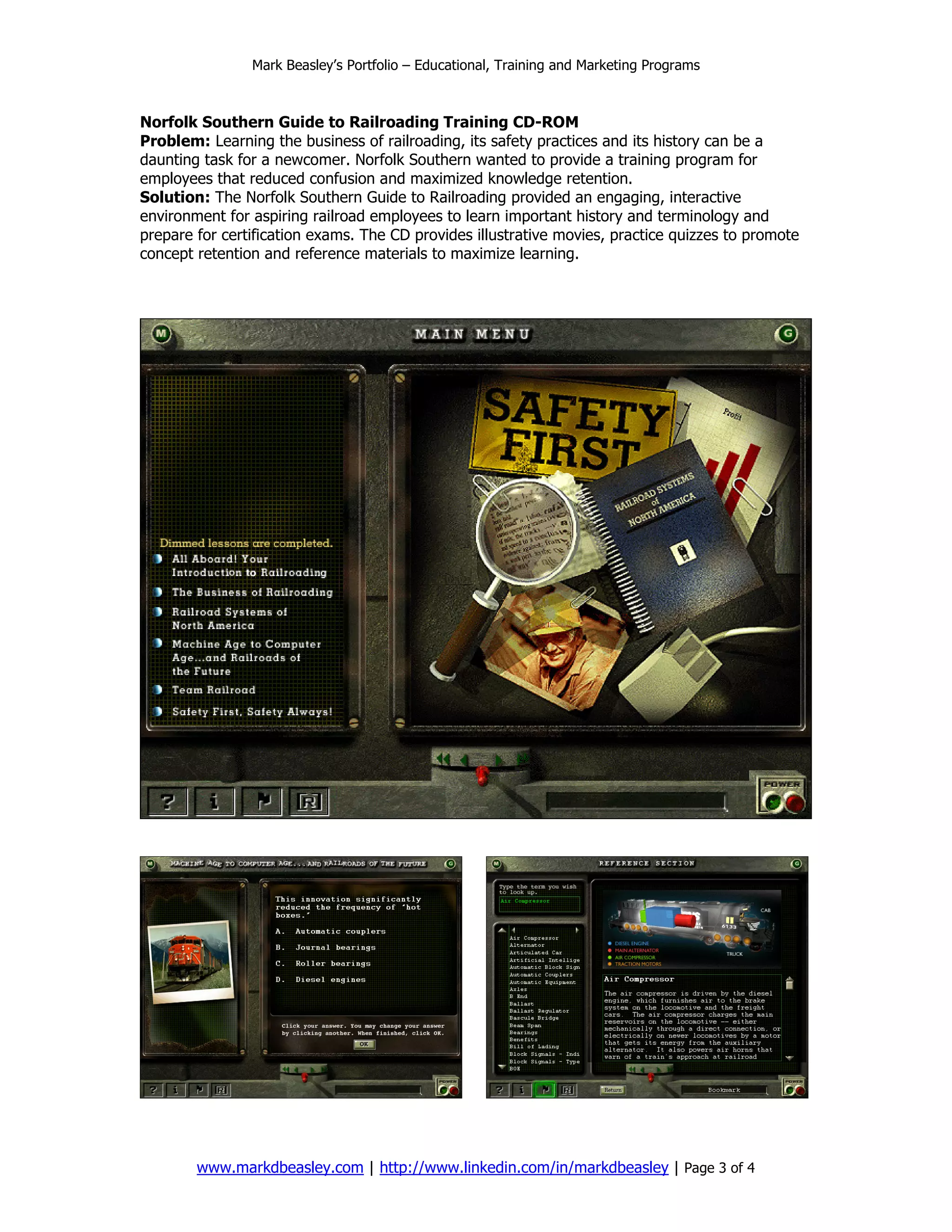 Mark Beasley Education Training Marketing Projects | PDF