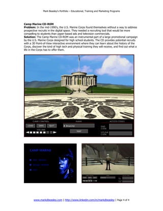 Mark Beasley Education Training Marketing Projects | PDF