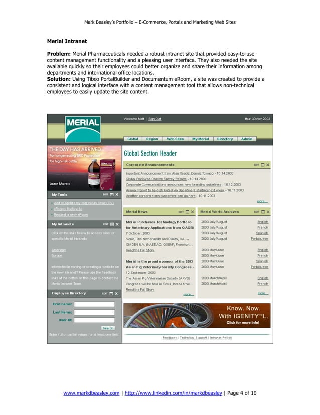 Mark Beasley Web Projects | PDF