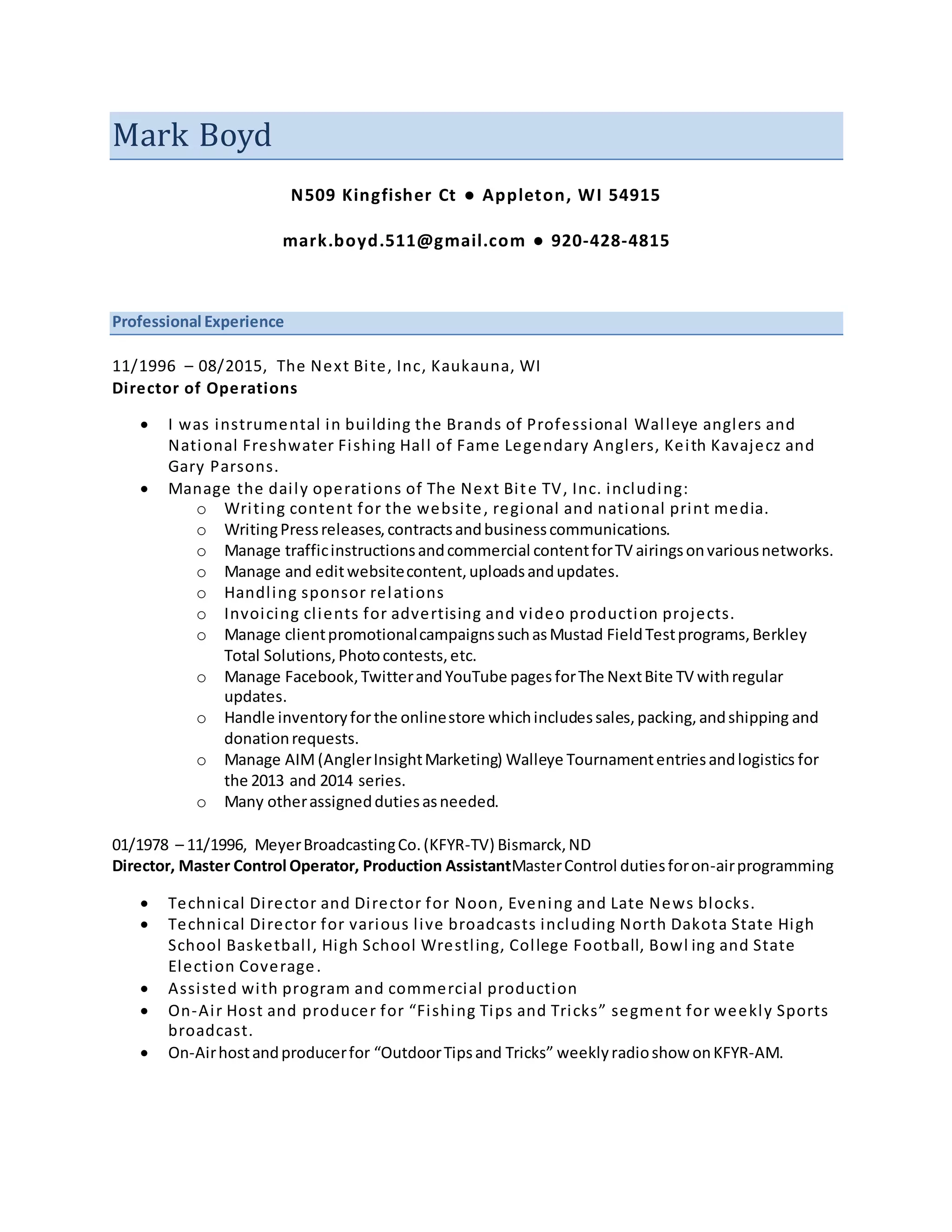 Mark Boyd Resume 2015 | DOCX