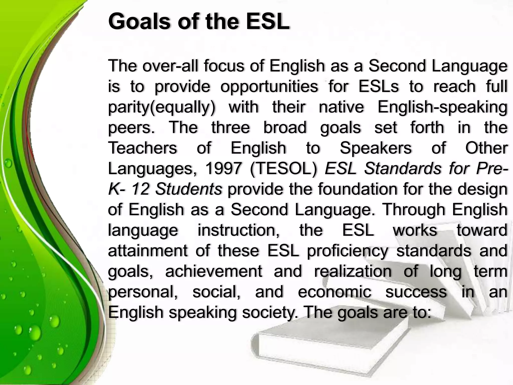 English as Second Language (ESP) | PPTX